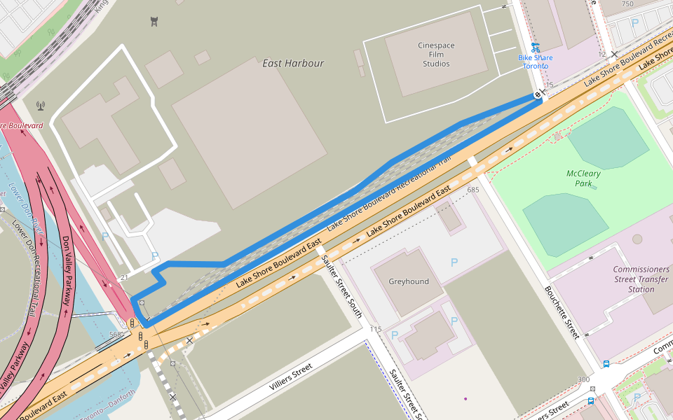 Lower Don Recreational Trail in Ontario | Walking Map