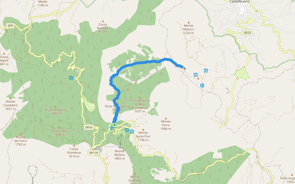 Path West Side Pizzo Carbonara | Walking Map