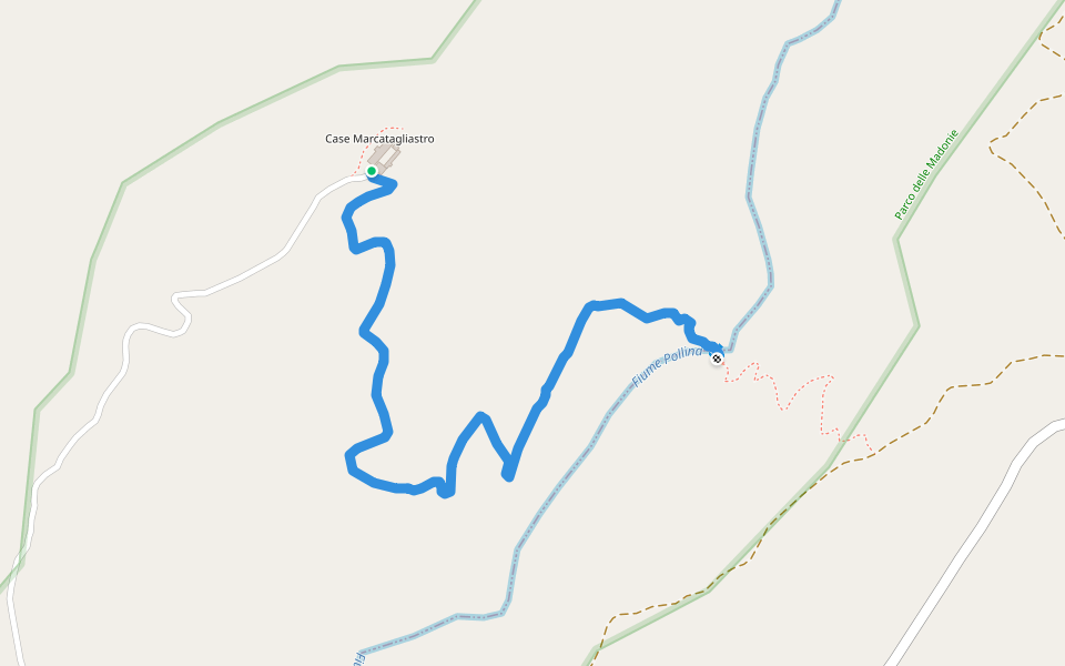 Path Houses Marcatagliastro – Gorges of Tiberius | Walking Map