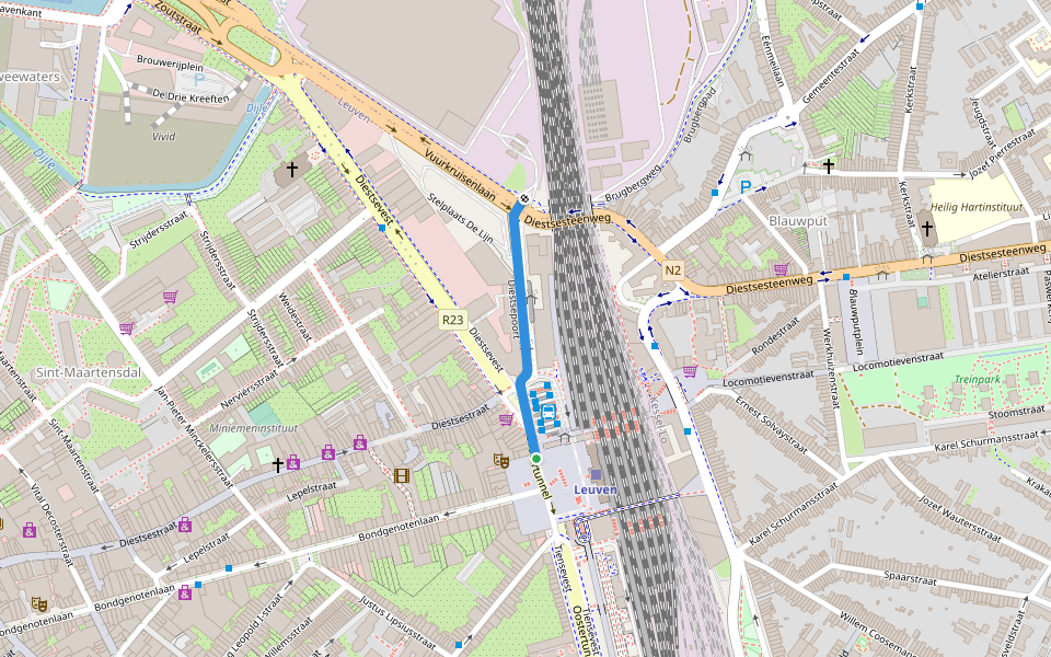 Streek-GR Dijleland - Approach route Leuven station Walking And Running Trail - Vlaams Gewest ...