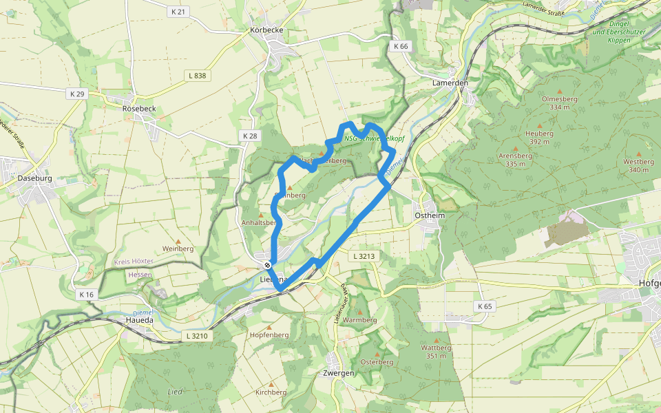 Liebenau circuit Li2 in Hessen | Walking Map