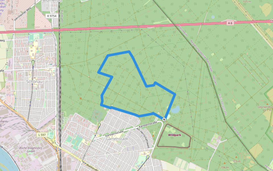 Circuit 6, bullet trap path in Baden-Württemberg | Walking Map