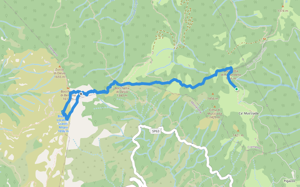 Casera di Musciada - Monte Due Mani | Walking Map