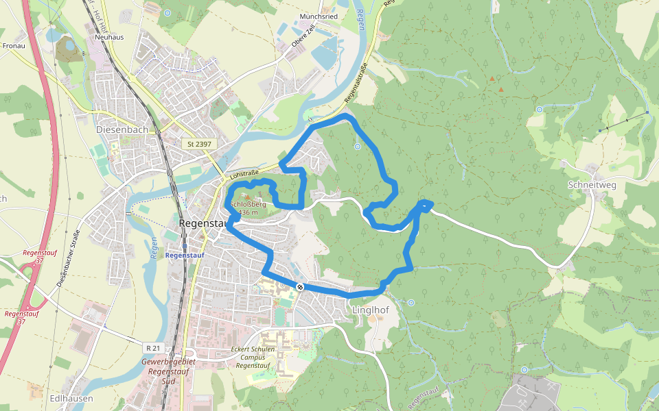 Hiking friends Regenstauf: Woodpecker trail in Bayern | Walking Map