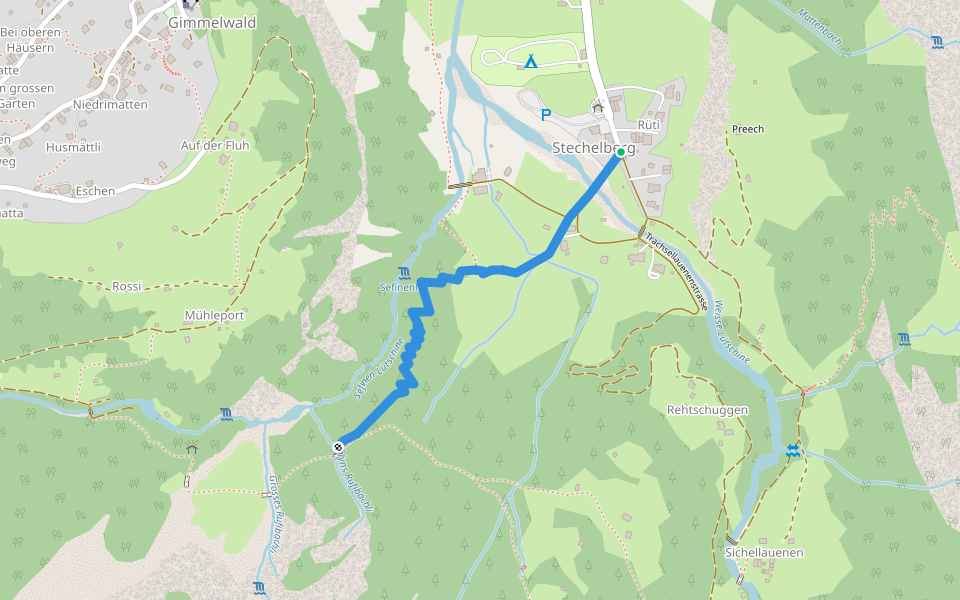 Stechelberg / Rütti - Schwendriwald in Bern | Walking Map