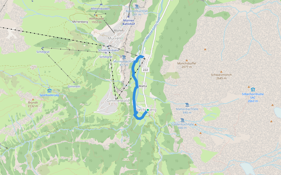 Stechelberg / Rütti - Schilthornbahn Ruta de senderismo - Lauterbrunnen ...