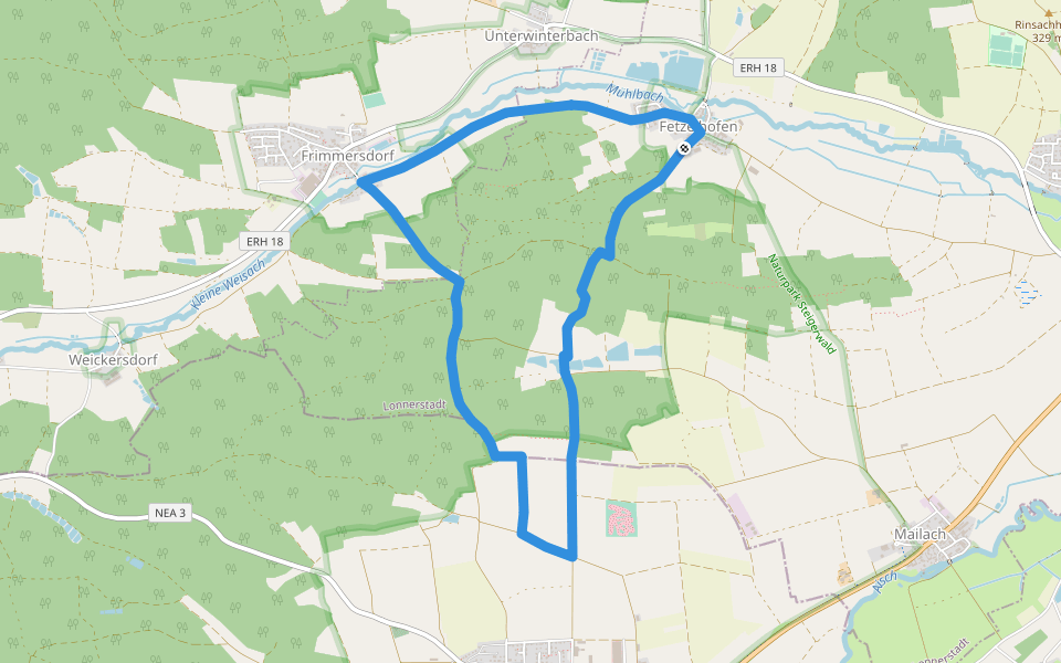 Circular route Lonnerstadt L3 in Bayern | Walking Map