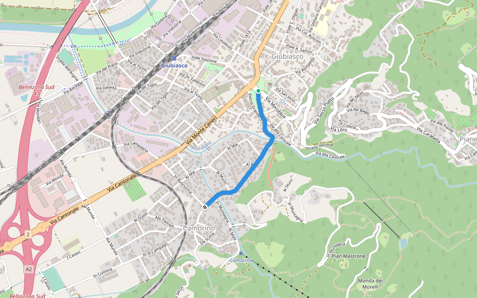 Giubiasco Piazza Grande-Camorino Hiking Trail - Bellinzona, Ticino | Pacer