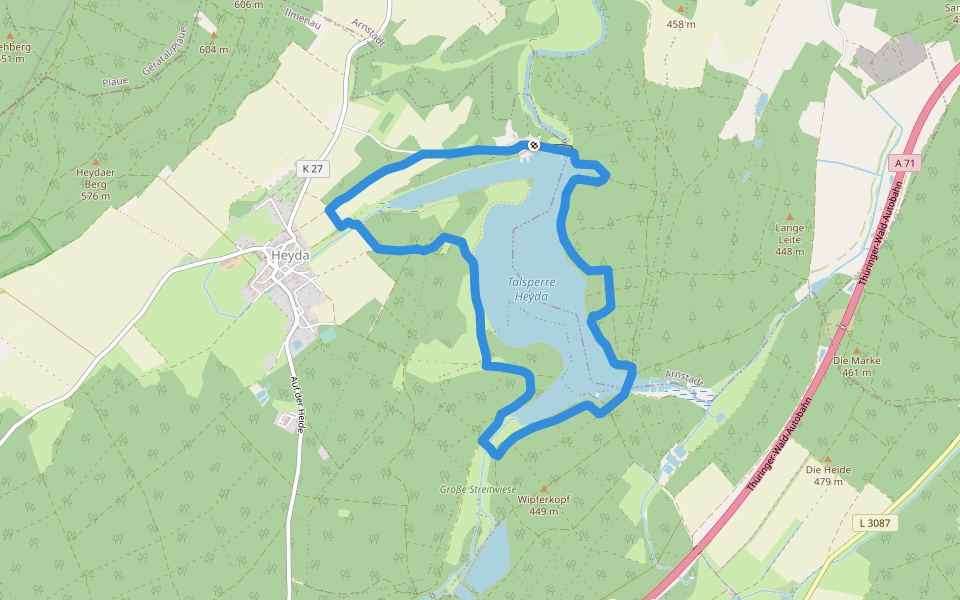 Rund um den Heyda-Stausee in Thüringen | Walking Map