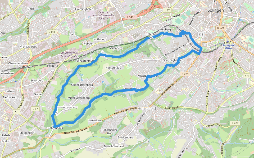 (O) Pilghauser-Nacker Bachtal circular route Hiking Trail - Solingen ...