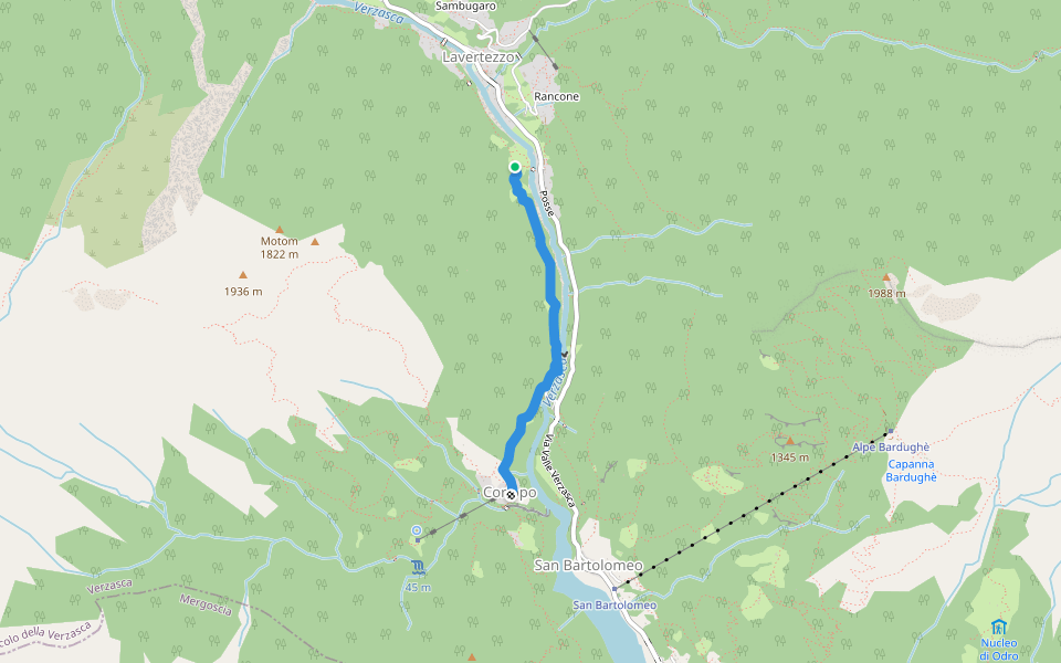Oviga di Fuori - Corippo in Ticino | Walking Map