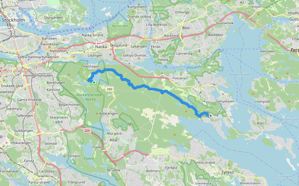 Sunny side north Hiking Trail - Älta, Stockholms län | Pacer