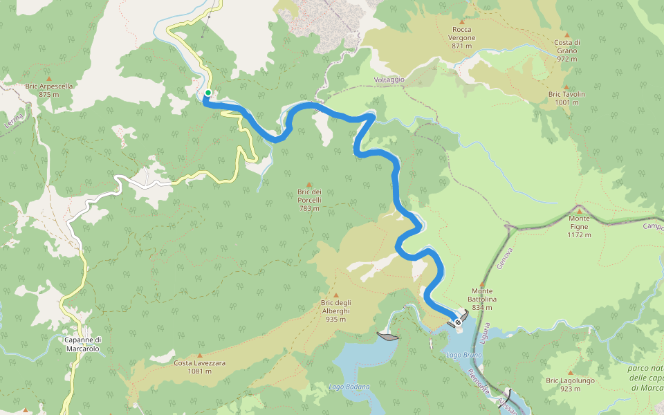 Nespolo bridge path - Bruno lake | Walking Map