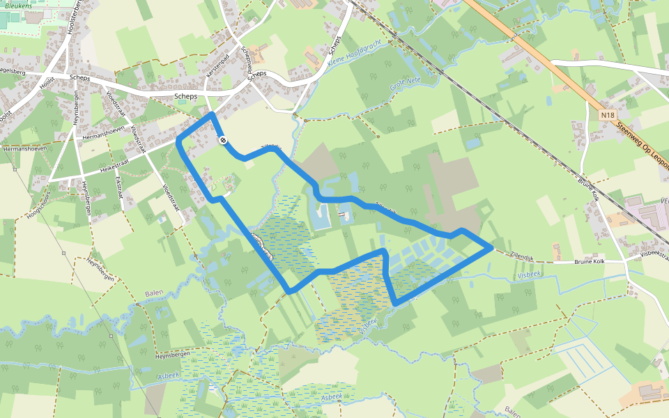 Swamp road in Vlaams Gewest | Walking Map
