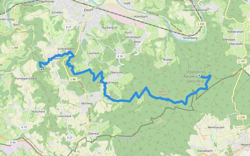 [S] Sieghöhenweg [Eitorf] in Nordrhein-Westfalen | Walking Map