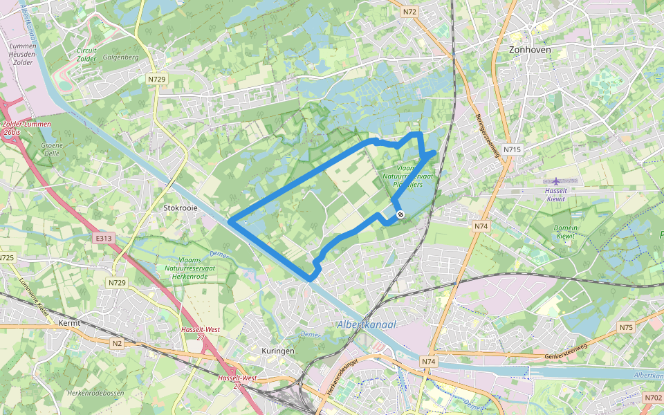 Flat pointers Blue diamond Hiking Trail - Hasselt, Vlaams Gewest | Pacer
