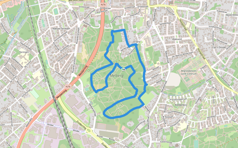 Melberg Red triangle walk in Vlaams Gewest | Walking Map
