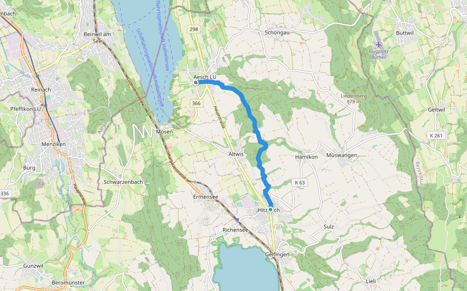 Aesch - Hitzkirch in Luzern | Walking Map