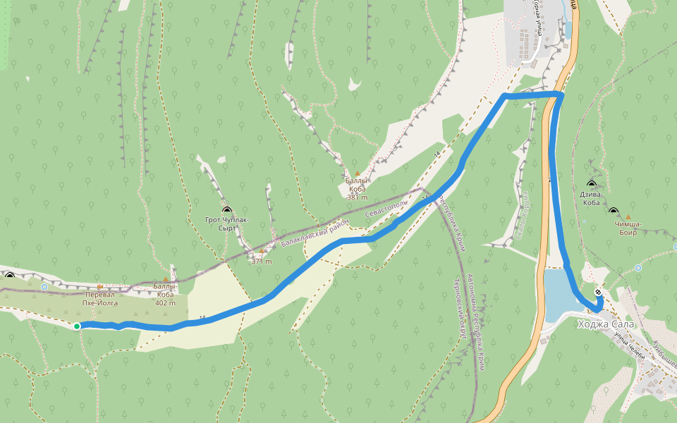 Mountain Bally-Koba - m / s "Mangup" | Walking Map