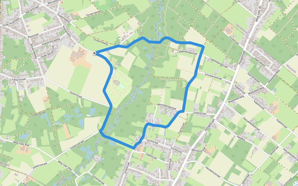 Opglabbeek 緑の長方形 in Vlaams Gewest | Walking Map