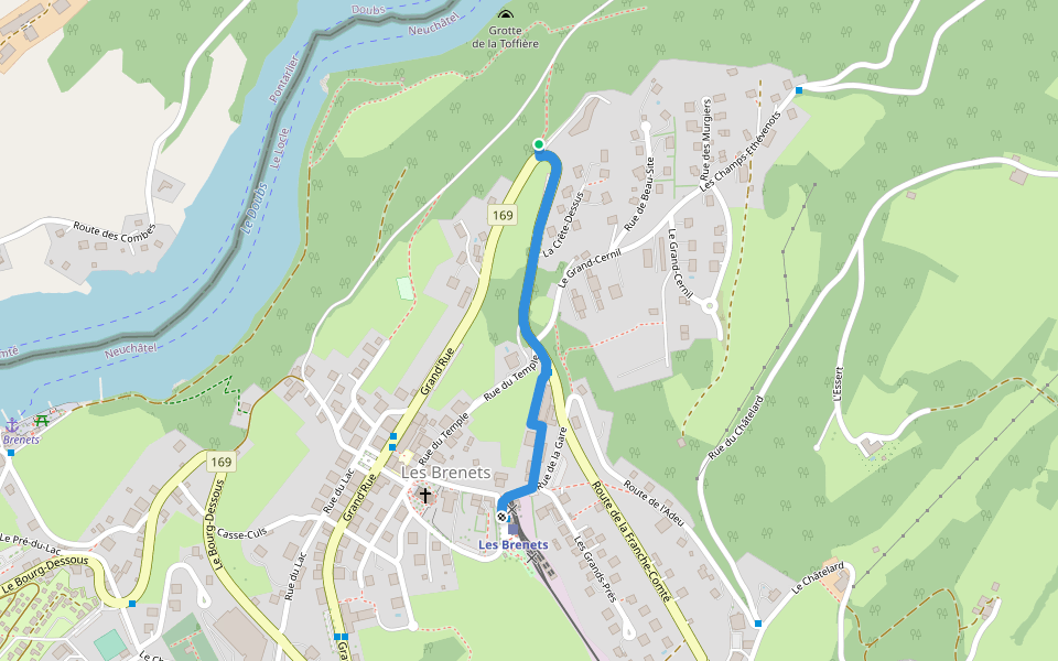 Park of the ridge - Brenets station in Neuchâtel | Walking Map