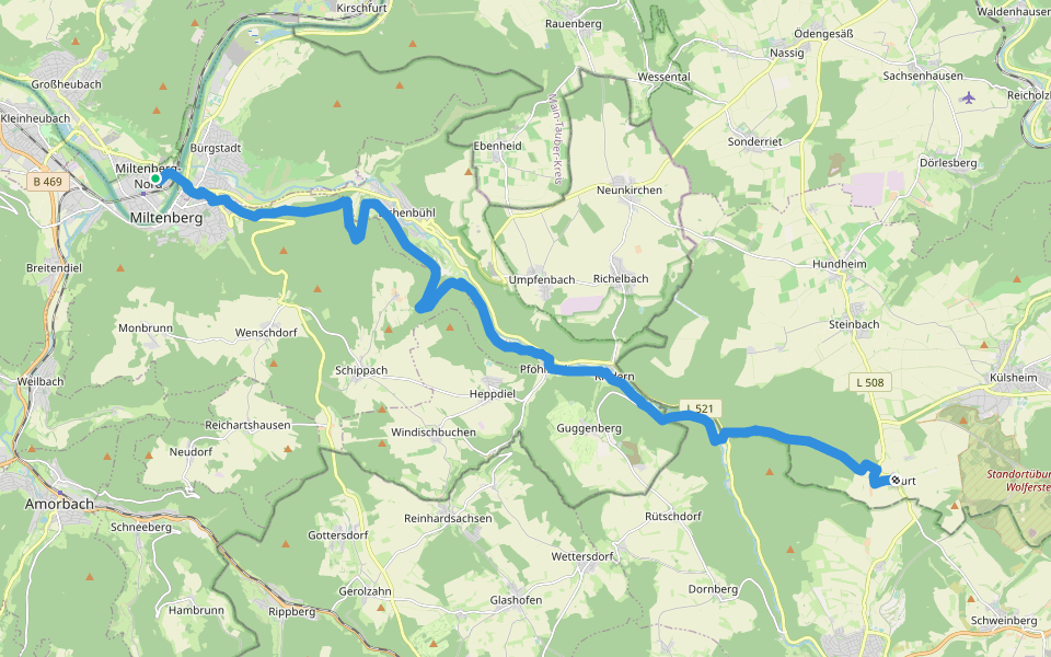 Regional hiking trail Red Beam Miltenberg - Steinfurt in Bayern ...