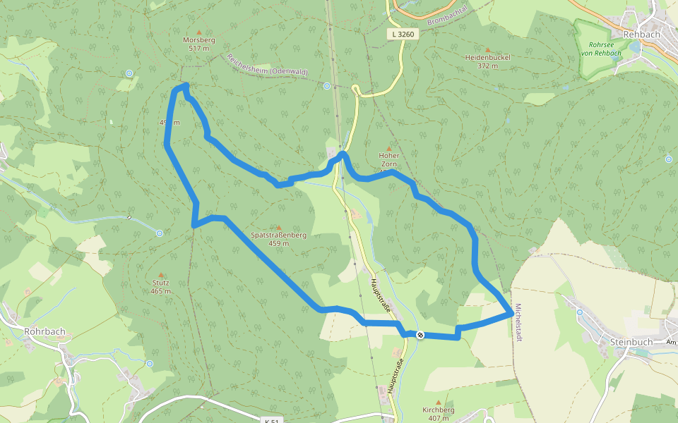Circular hiking trail Ober-Mossau 7: Neesstein-Weg in Hessen | Walking Map