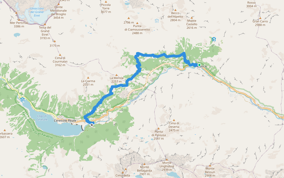 GTA: Noasca - Royal Ceresole in Piemonte | Walking Map