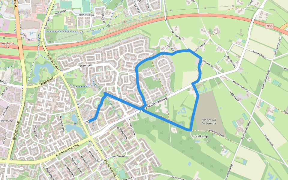 WNW Twente - Stroinkslanden - orange route in Overijssel | Walking Map