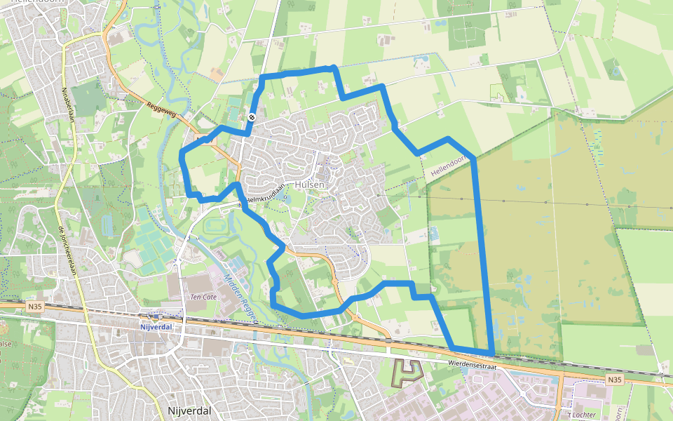 WNW Twente - Hulsen - purple route in Overijssel | Walking Map