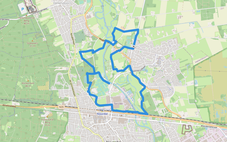 WNW Twente - Hulsen/Nijverdal/Wilgenweerd - blue route in Overijssel ...