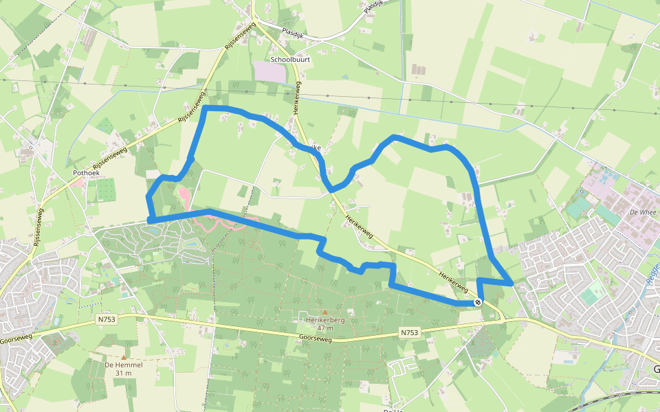 WNW Twente - De Whee - blue route in Overijssel | Walking Map