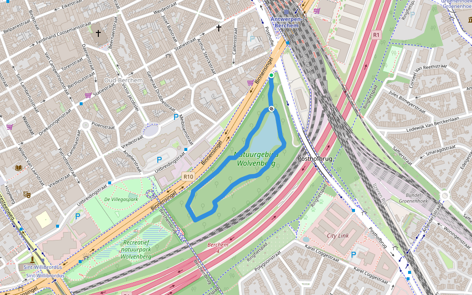Wolvenberg hiking trail in Vlaams Gewest | Walking Map
