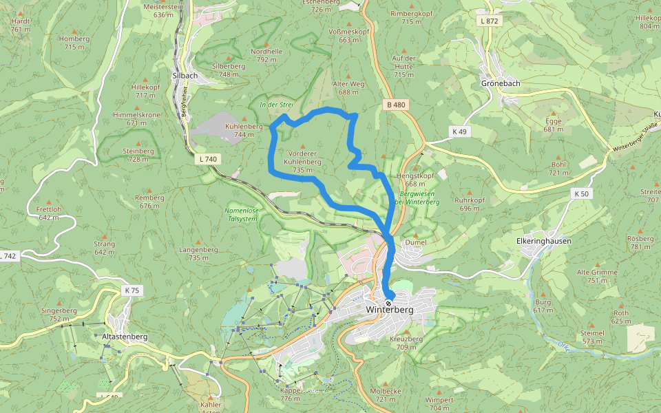 Winterberg circular route W4 Kuhlenbergweg in Nordrhein-Westfalen ...
