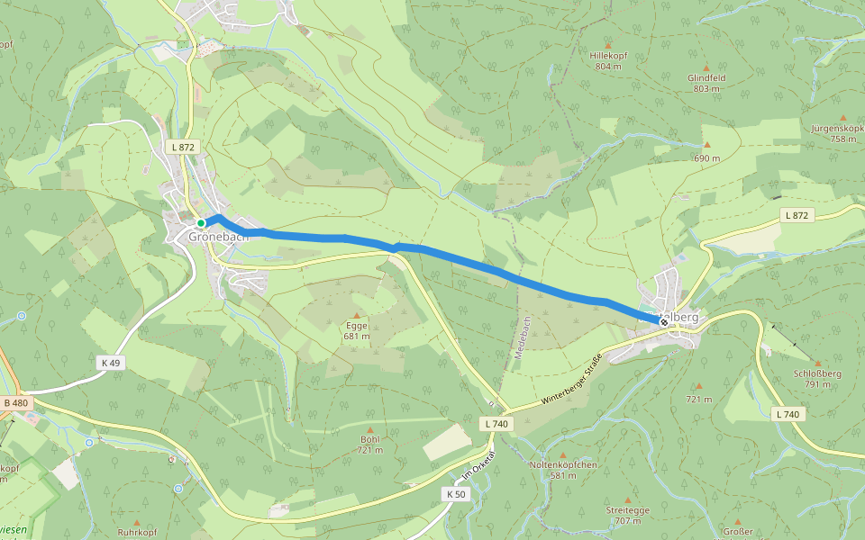 Winkel Grönebach - Küstelberg in Nordrhein-Westfalen | Walking Map