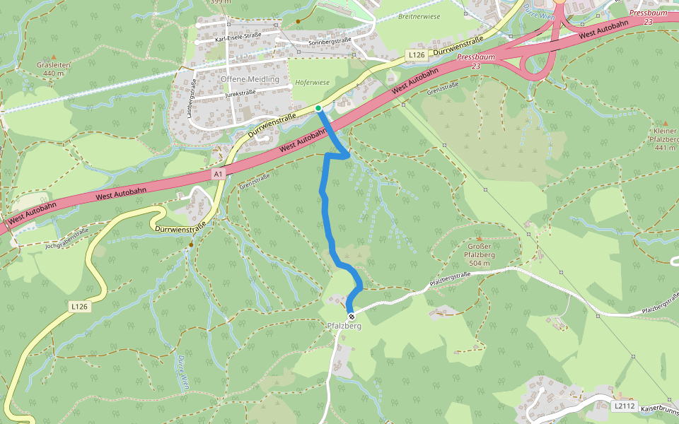 GH Höfer-Pfalzberg in Niederösterreich | Walking Map