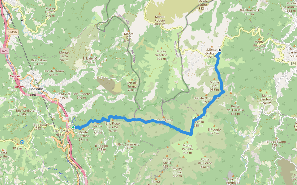 Passo del Turchino - Colla di Praglia | Walking Map