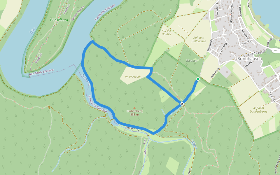 Blossenberg route national park circular route in Hessen | Walking Map