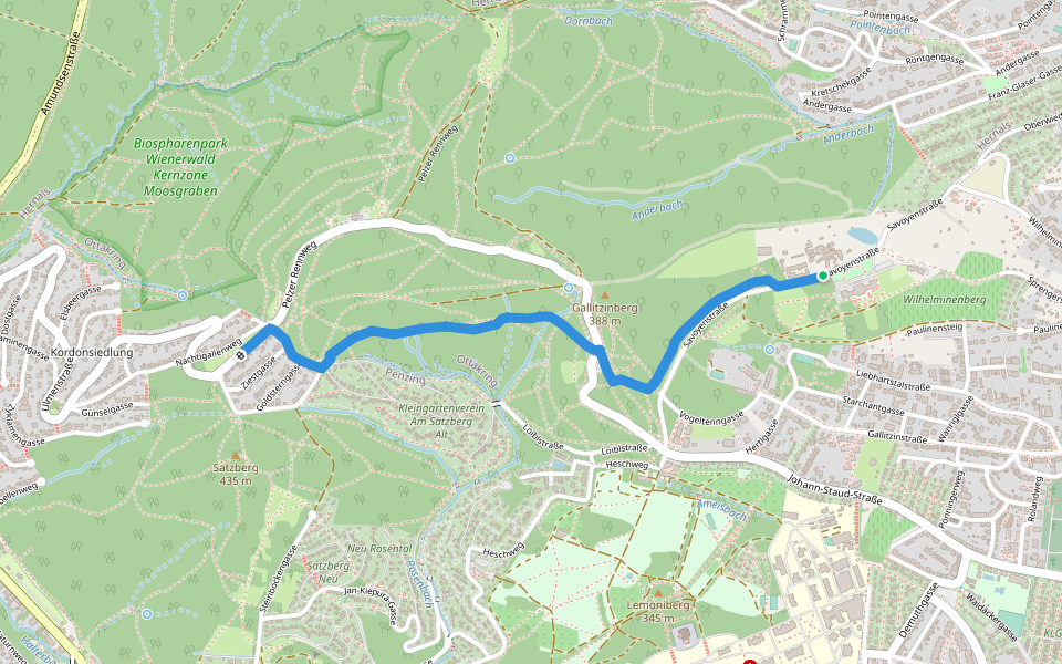 Schloss Wilhelminenberg - Satzberg in Wien | Walking Map