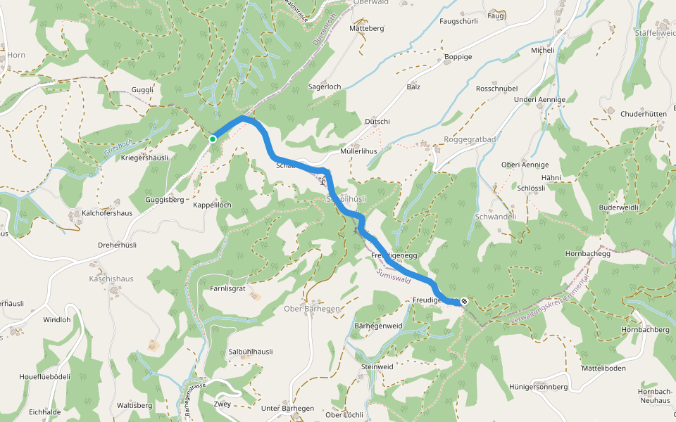 Freudigenegg - Oberwald Schaber in Bern | Walking Map