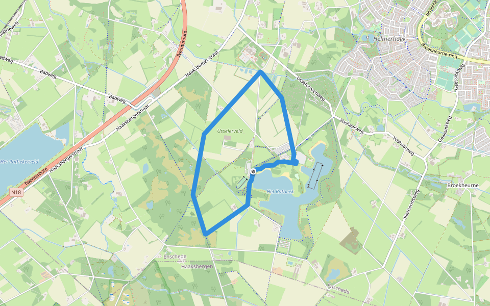 WNW 特温特 - Het Rutbeek - 绿色路线 in Overijssel | Walking Map