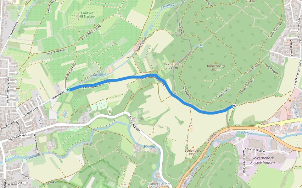 Eberstadt connecting route in Hessen | Walking Map
