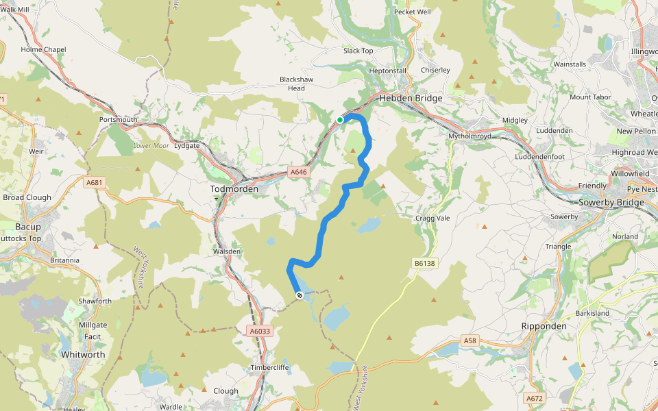 Pennine Way (Warland Reservoir to Calder Valley) Hiking Trail ...