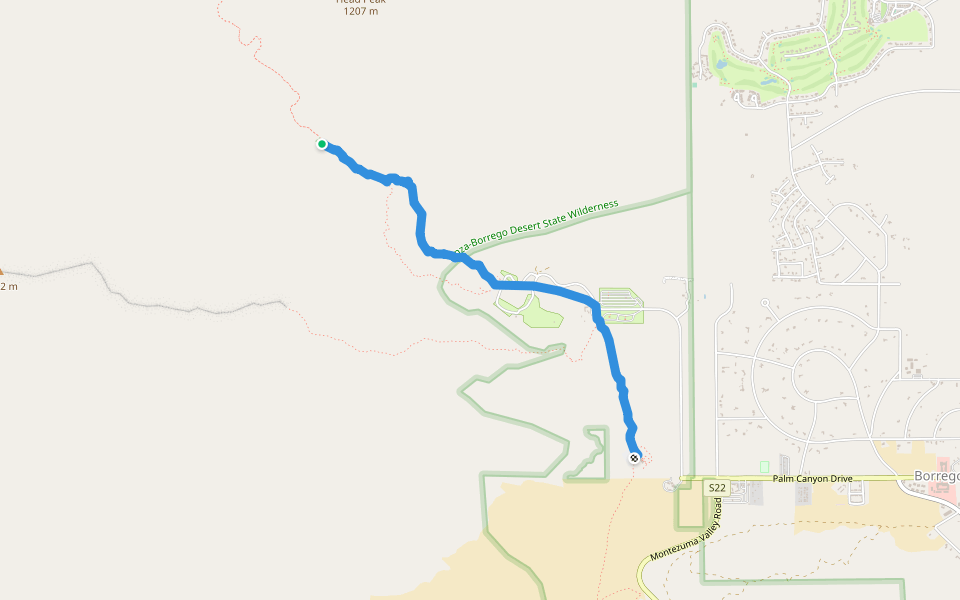 Borrego Palm Canyon Nature Trail in California | Walking Map