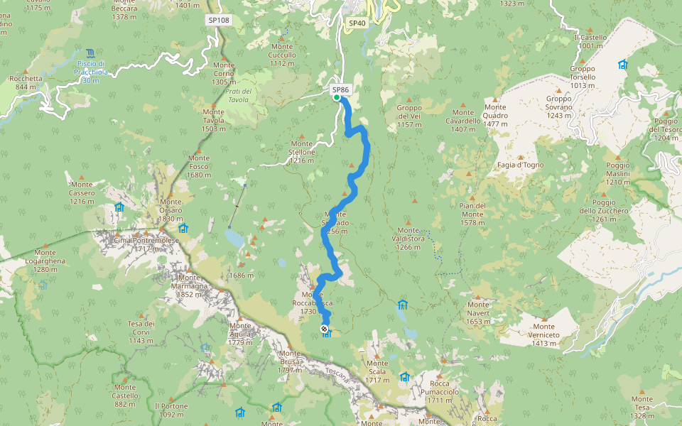 Ponte del Cogno-Strada Lagoni-Roccabiasca-Capanne di Badignana ...