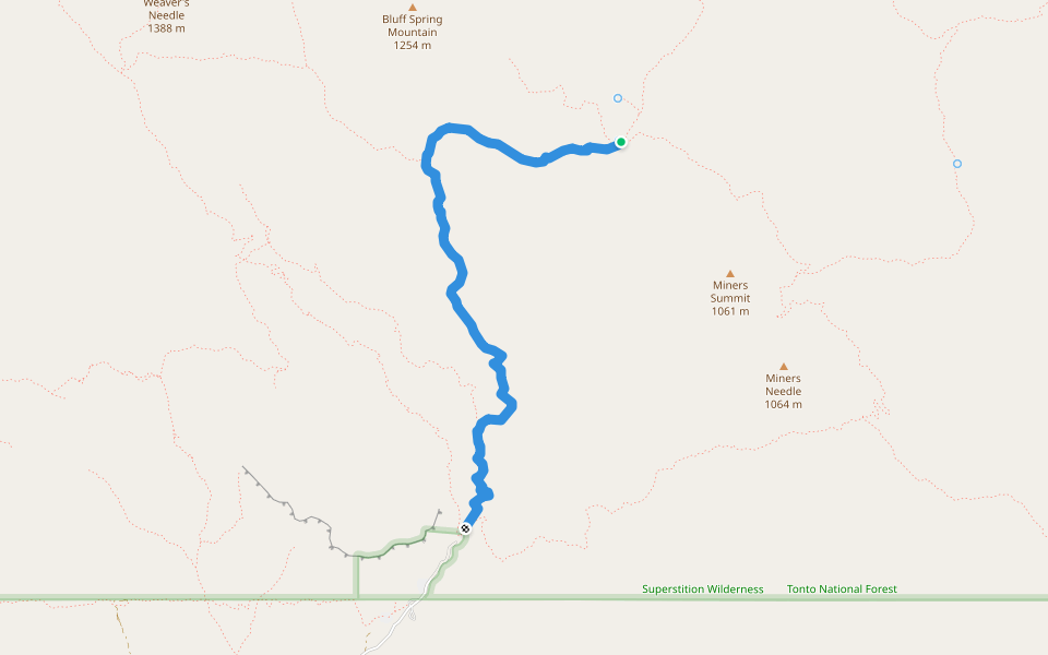 Bluff Spring Trail #235 in Arizona | Walking Map