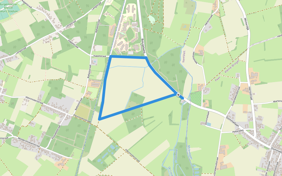 Dommel valley Green rectangle in Vlaams Gewest | Walking Map