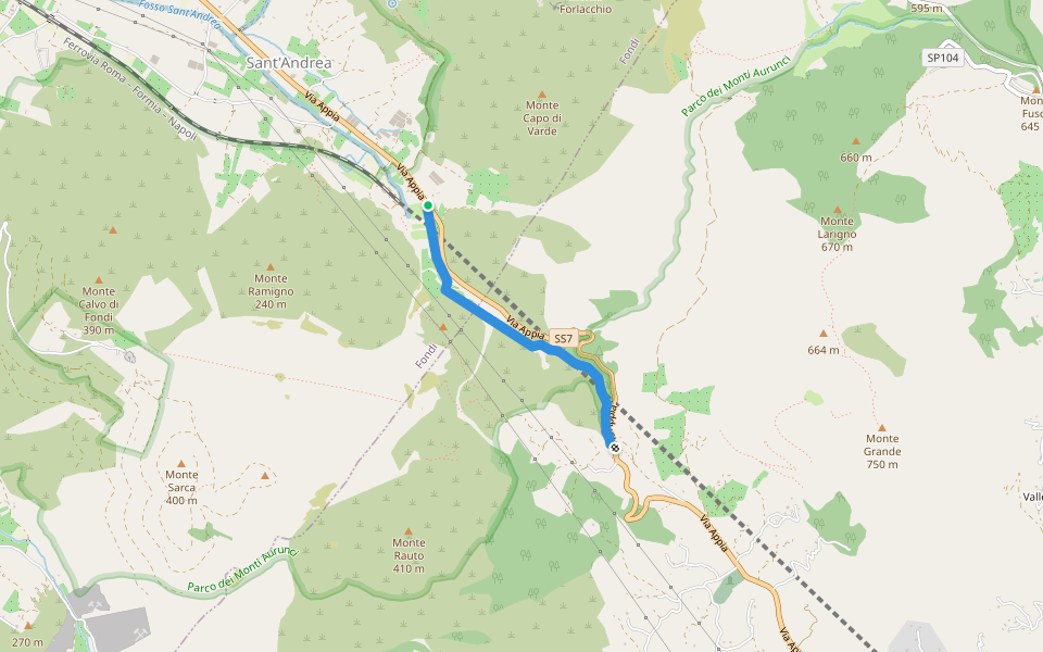 モンティ・アウルンチ自然公園のアッピア・アンティカ経由 | Walking Map