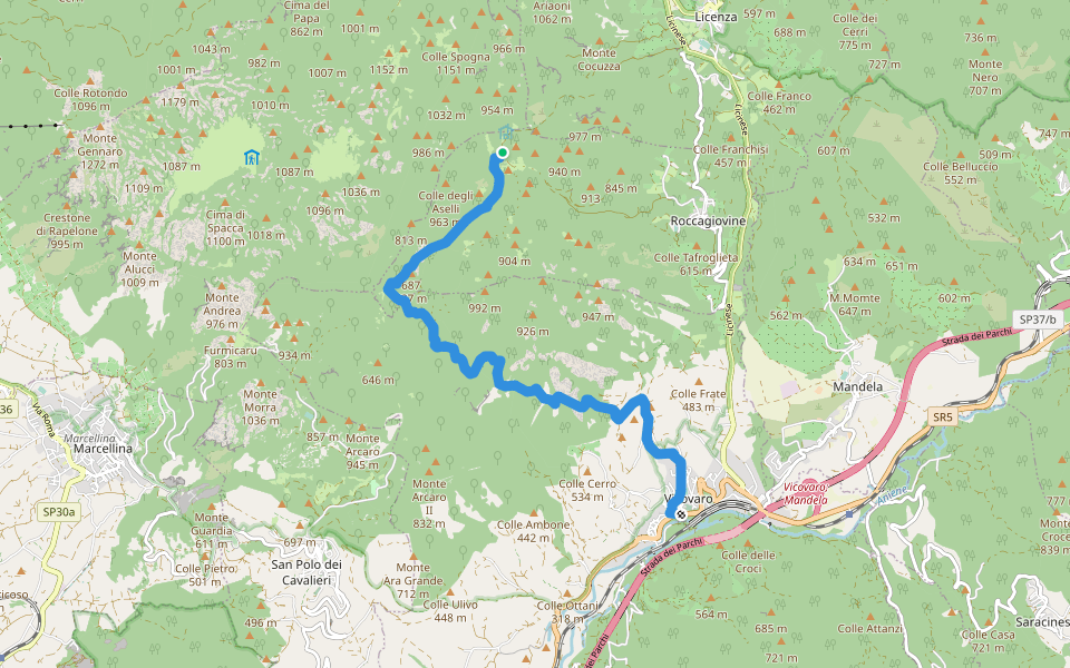 Vicovaro - Mad. dei Ronci - Prato delle Forme | Walking Map