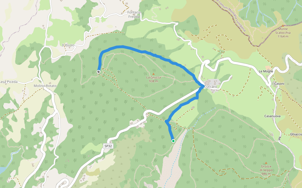 Pinewood of Rocchetta - Cuccaro - Junction 154 | Walking Map
